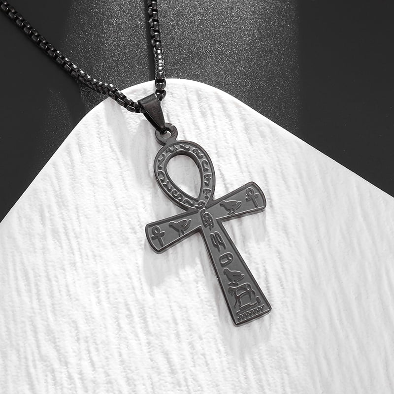 Hip Hop Ice Crystal Zircon Ankh Cross Pendant Life Key Eye of Horus ...