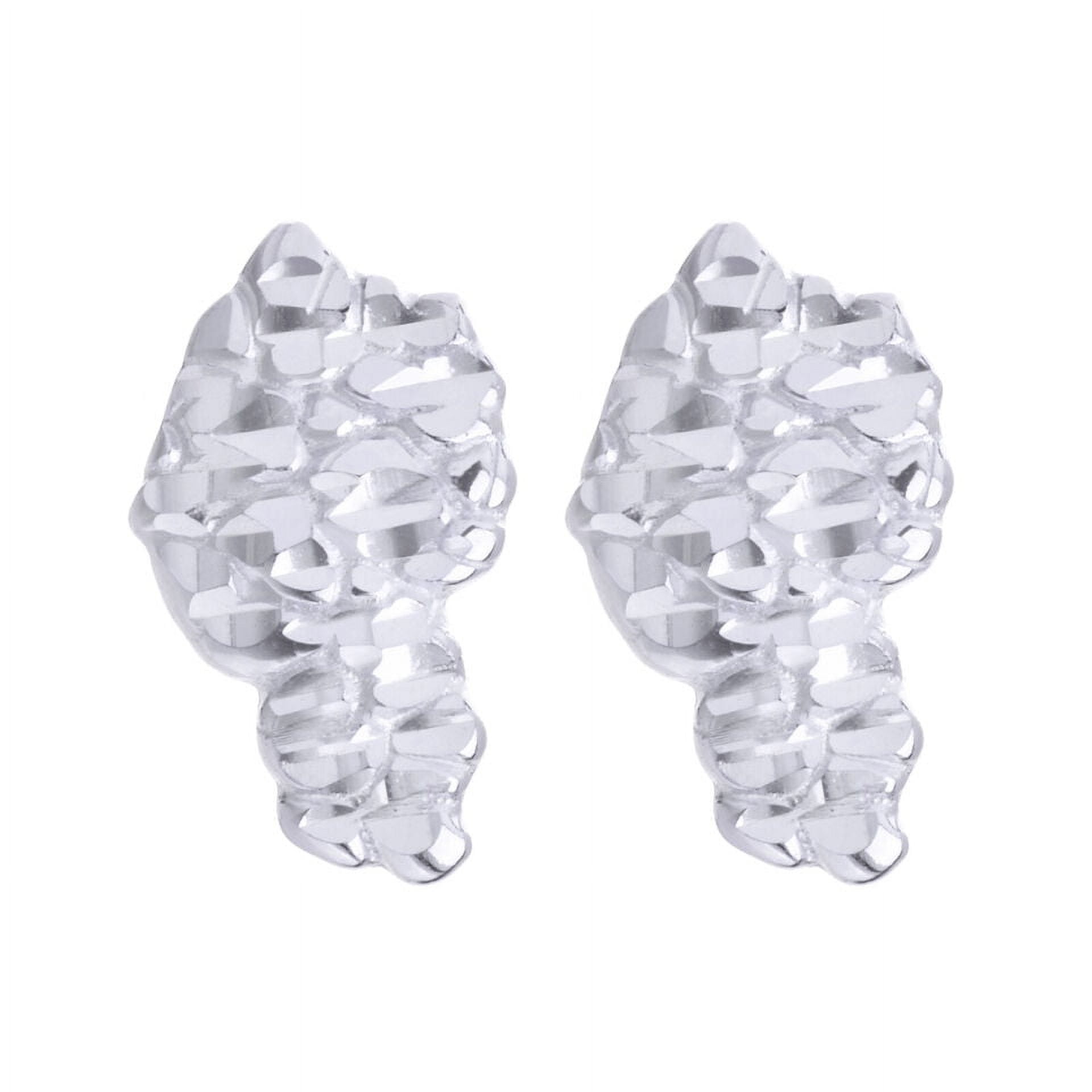 Hip Hop Iced Bling Rapper Nugget 925 Silver in Plated Screw Back ...