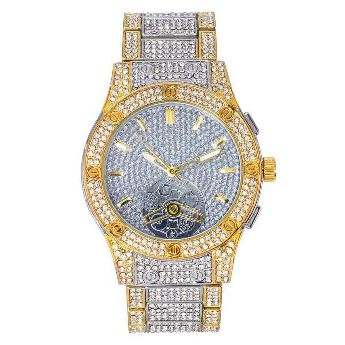 Hip Hop Iced Bling Simulated Diamond Metal Gold Plated Rapper Luxury ...