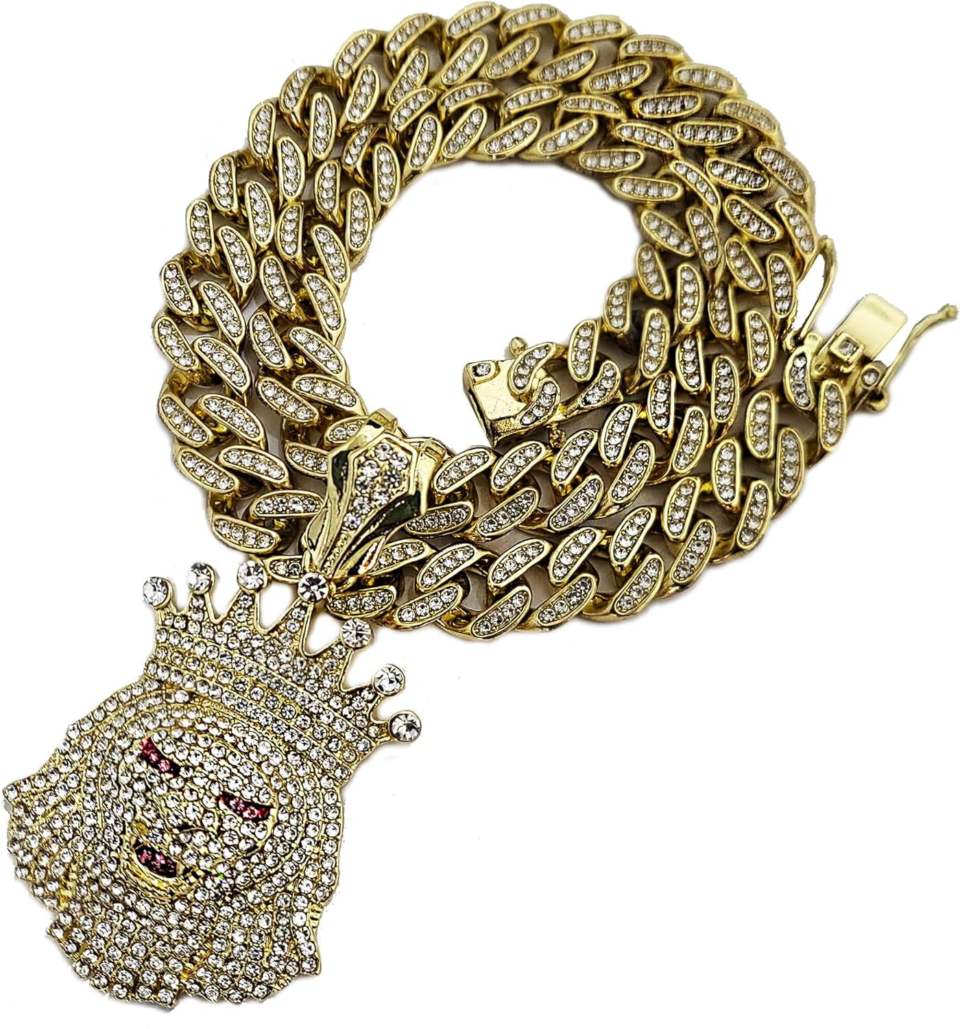 Hip Hop Iced Gold Plated Large Cubic Zirconia King Crown Ape Gorilla ...