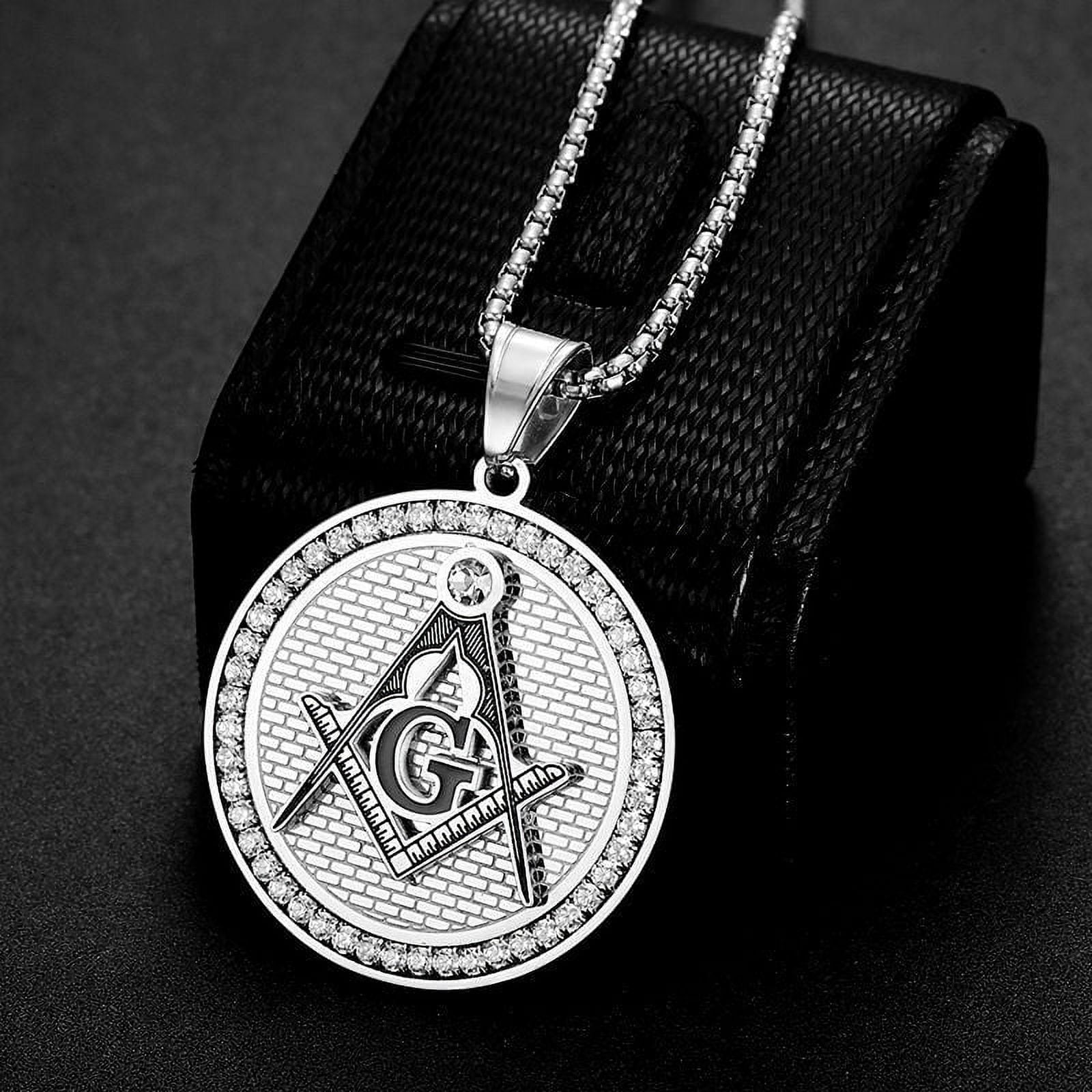 Hip Hop Iced Out Bling Masonic Symbol Pendant 14K Yellow Gold Mason ...