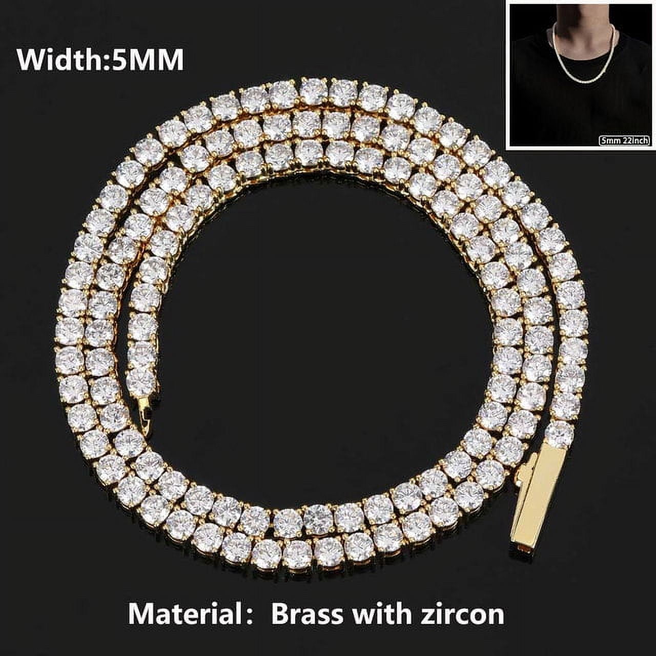 Hip Hop Jewelry Cubic Zirconia Iced Out Tennis Chain Iced Out 18k Gold ...