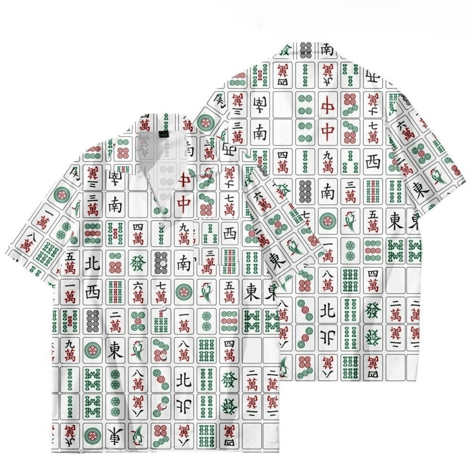 Hip Hop Mahjong Graphic Blouses Red Mah-jongg 3D Printe Shirts For Men ...