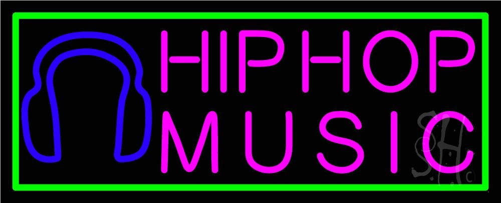 Hip Hop Music With Line LED Neon Sign 10" Tall x 24" Wide - inches ...