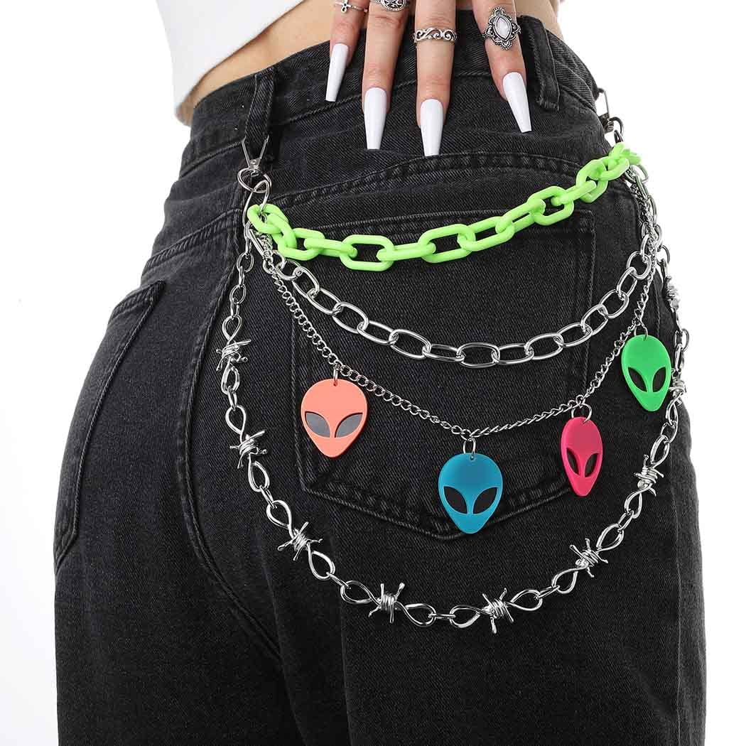 Hip Hop Pants Chain Goth Jean Chains Star Punk Pocket Chain for ...
