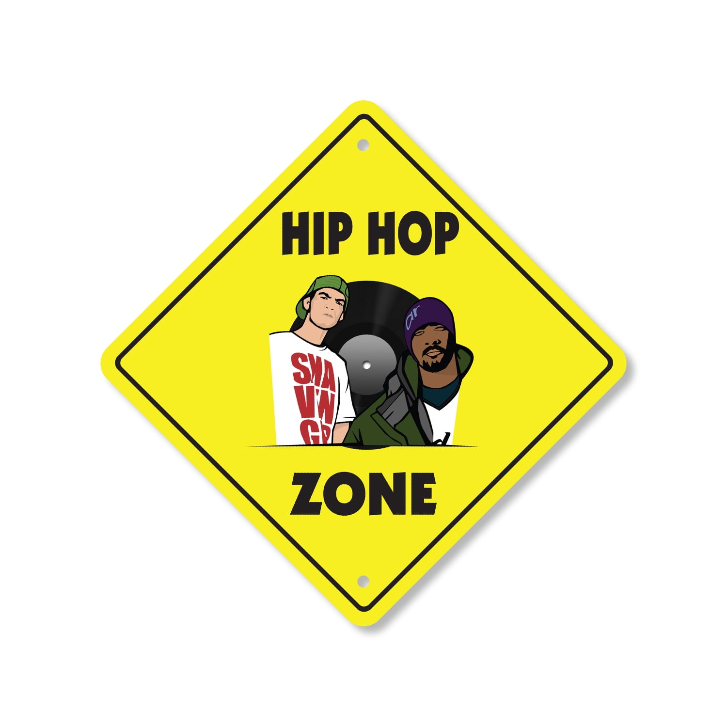 Hip Hop Plastic Crossing Sign - 12 Inch X 12 Inch Xing Sign Gift Music ...