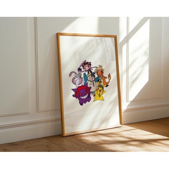 Hip Hop Pokémon Art Print, Rap Artist Anime, Gamer Room Wall Decor ...