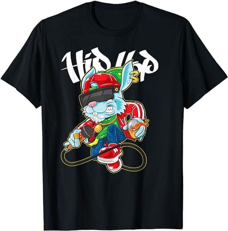 Hip Hop Rap Break Dance Beat Box Bboy Bunny Graffiti T-Shirt - Walmart.com