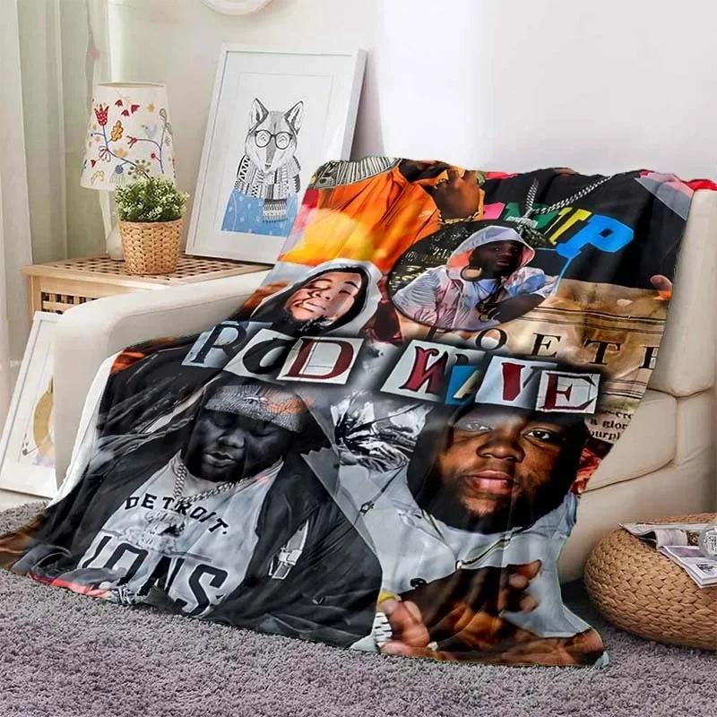 Hip Hop Rapper Blanket Rod Wave Flannel Blanket Soft Warm Throw Bedroom ...