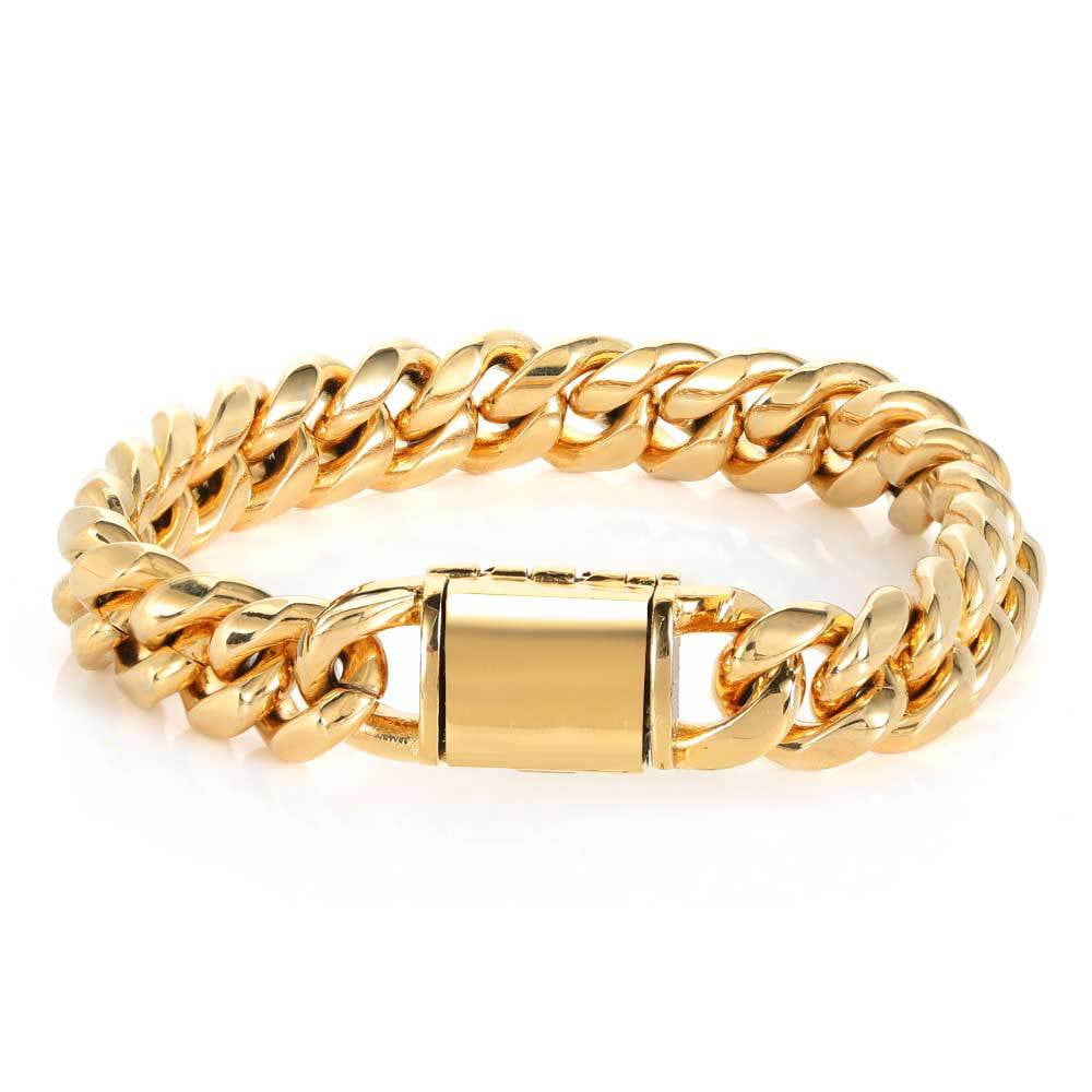 Hip Hop Rapper Curb 12mm 14K Yellow Gold Miami Cuban Link Chain Cuban ...