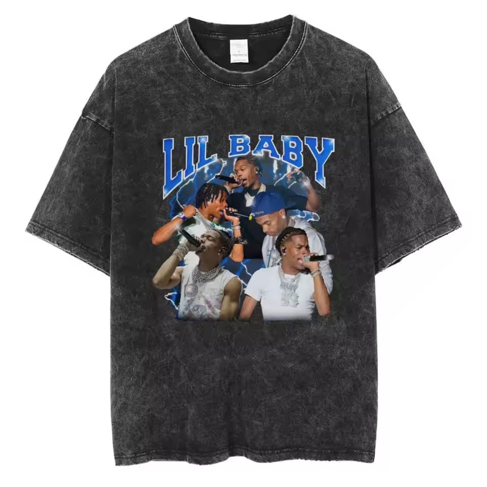 Hip Hop Rapper Lil Baby Shirt Cotton Street Washed Shirt Vintage Trend ...