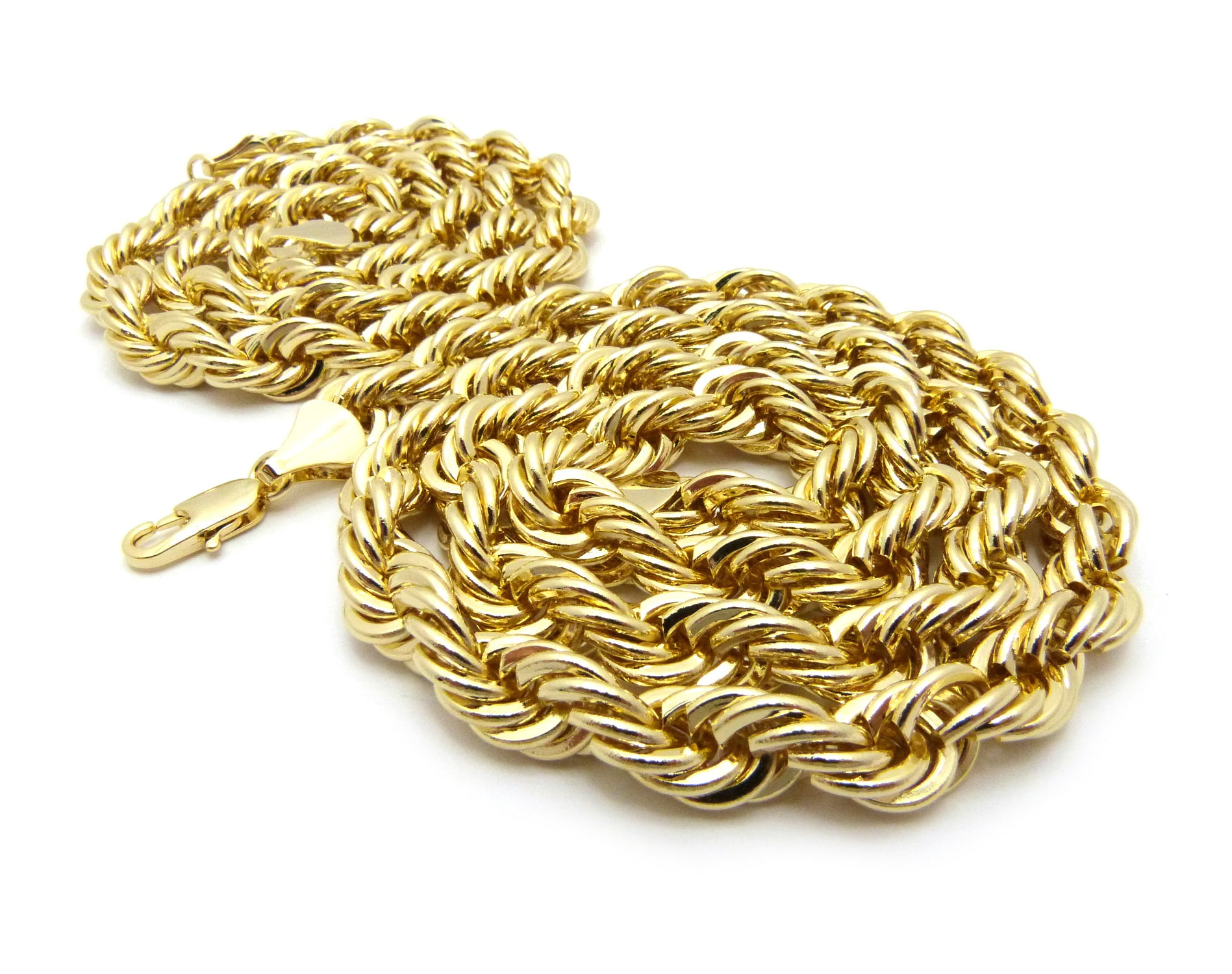 Hip-Hop Rapper's Style 10mm 22" & 26" Rope Chain Necklace Set, Gold ...