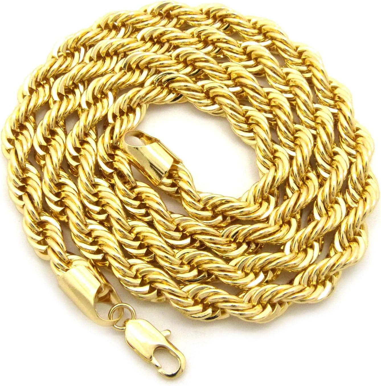 Hip-Hop Rapper's Style 8mm Rope Chain Necklace in Gold-Tone[x870 ...