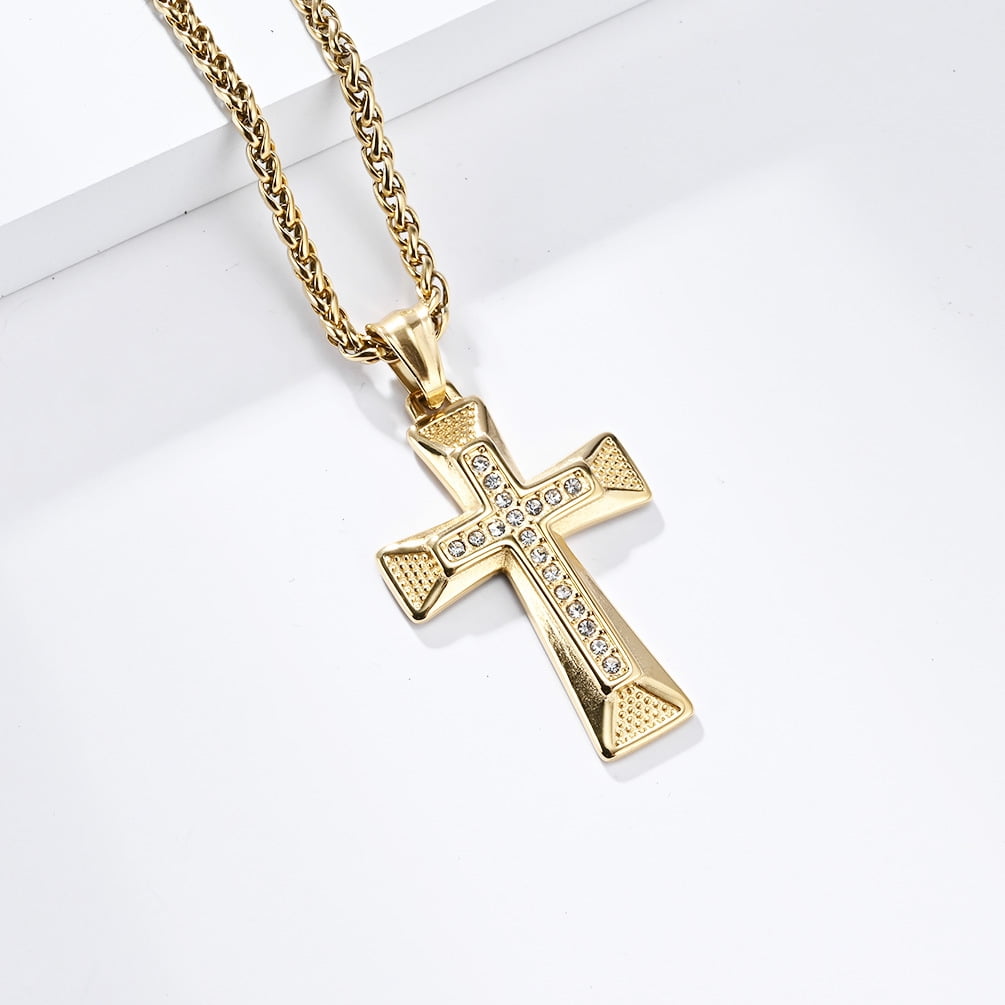 Hip Hop Rock Bling Iced Out 14K Yellow Gold Pendants Necklaces for Men ...