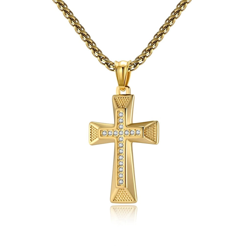 Hip Hop Rock Bling Iced Out 14K Yellow Gold Pendants Necklaces for Men ...