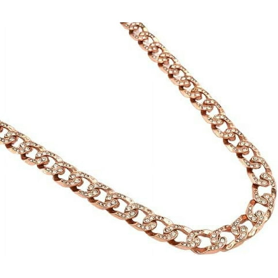 Hip Hop Rose Gold Tone Full CZ Stones 2 Chainz Cuban Link Chain ...