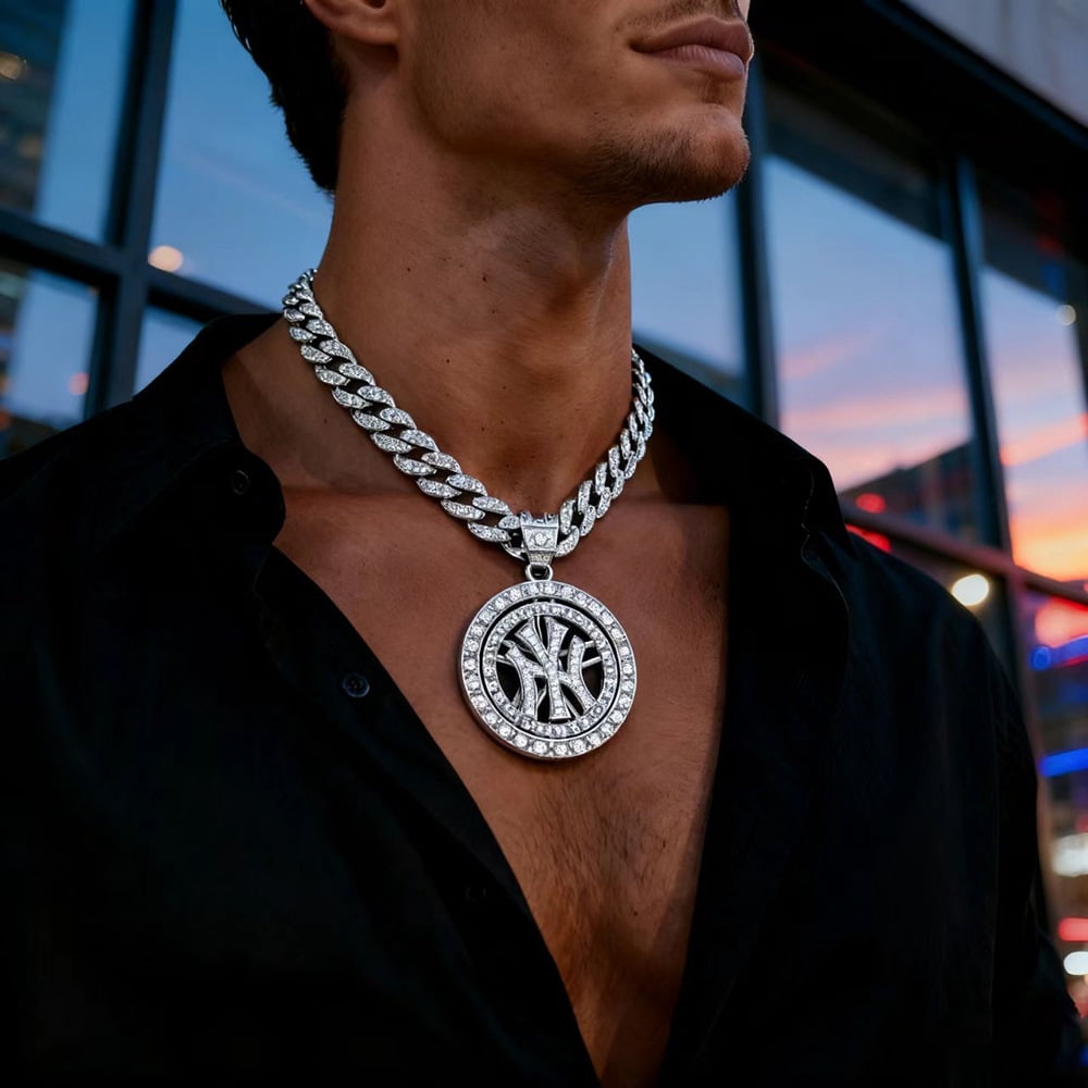 Hip Hop Rotate The Disc Currency Pattern Letter Pendant Necklace With ...