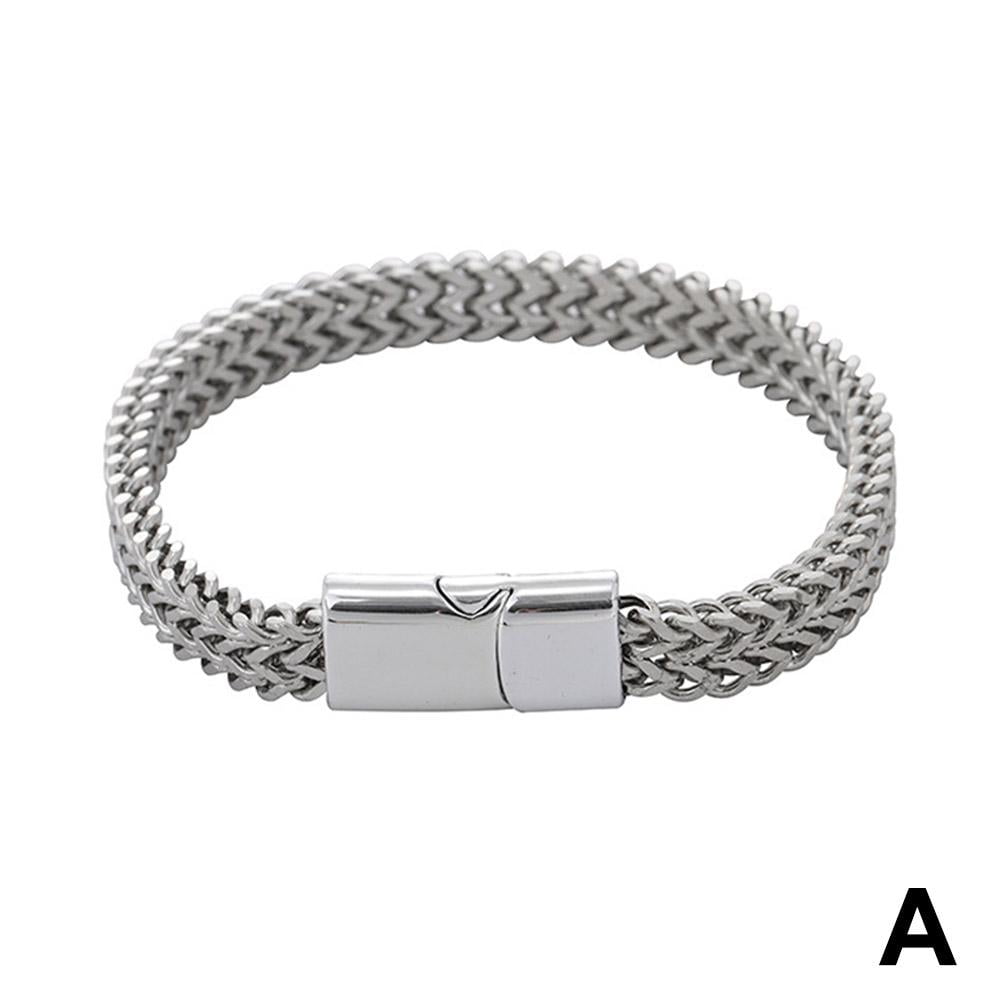 Hip-Hop Stainless Steel Front and Back Bracelet R0H2 - Walmart.com