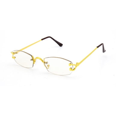 Hip Hop Sunglasses Gold Clear Lens Square Small - Walmart.com
