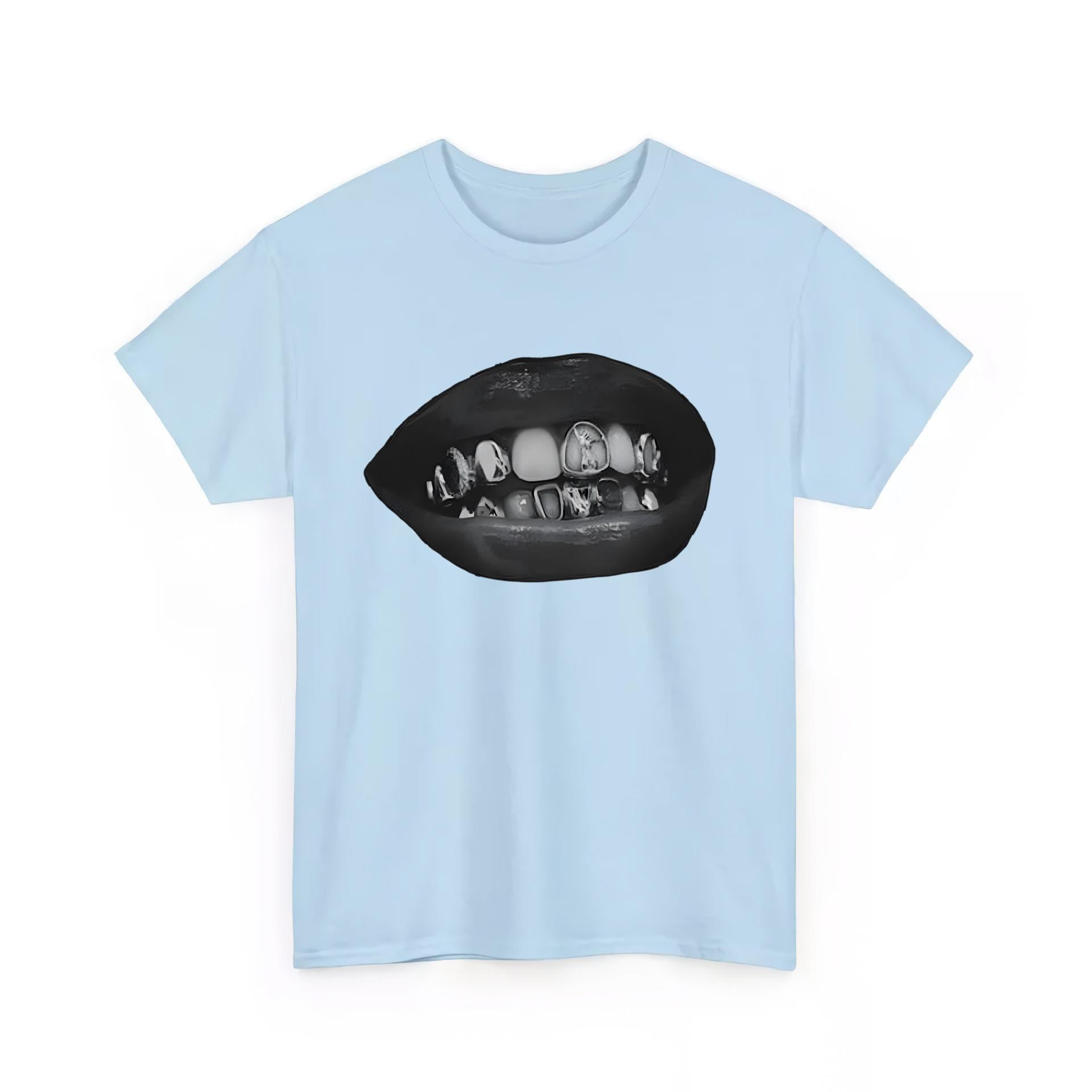 Hip-Hop Teeth Fashion Grillz Graphic White T-Shirt - Walmart.com
