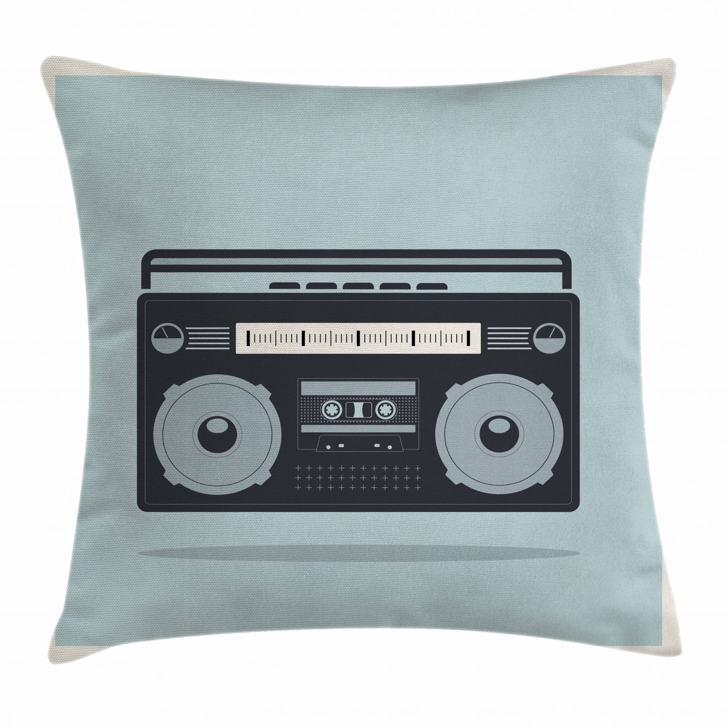 Hip Hop Throw Pillow Cushion Cover, Classic 1980s Boombox Image on ...