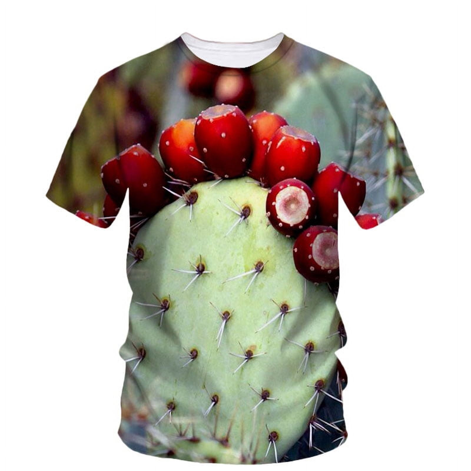 Hip Hop Vertigo Succulent Graphic Men'S T-Shirt Summer 3d Printed Fun O ...