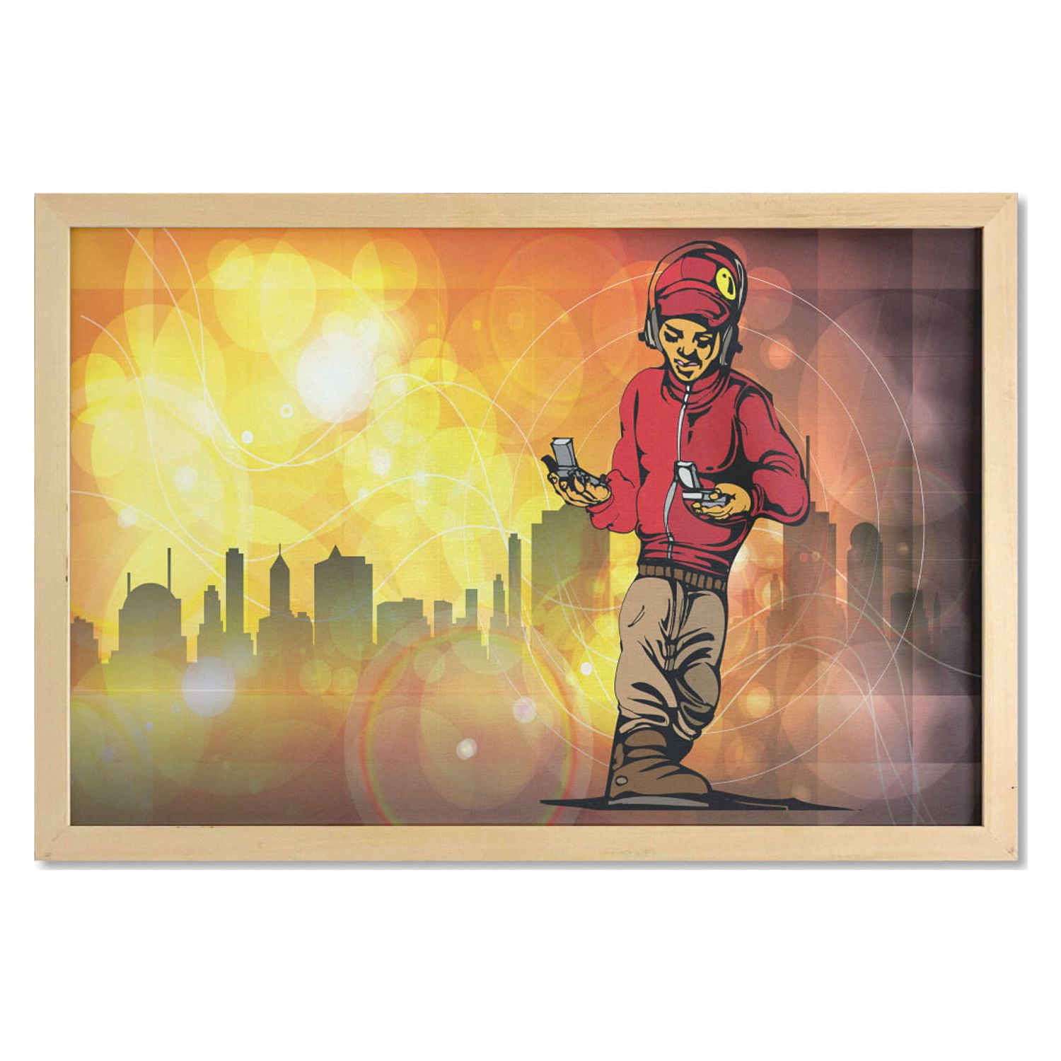 Hip Hop Wall Art with Frame, Rap Music and Dance Themed Image a Rapper ...
