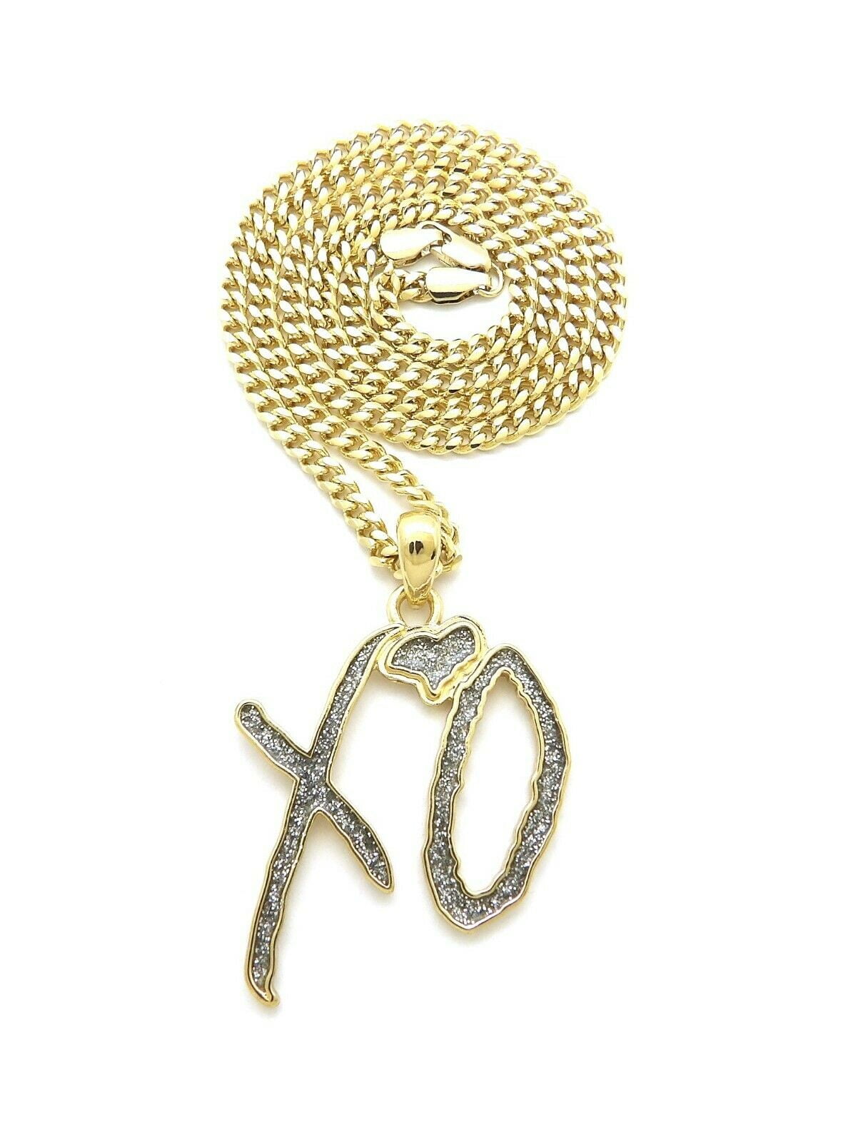 Hip Hop XO Pendant 3mm 18",20",24" Cuban Chain Necklace - Walmart.com