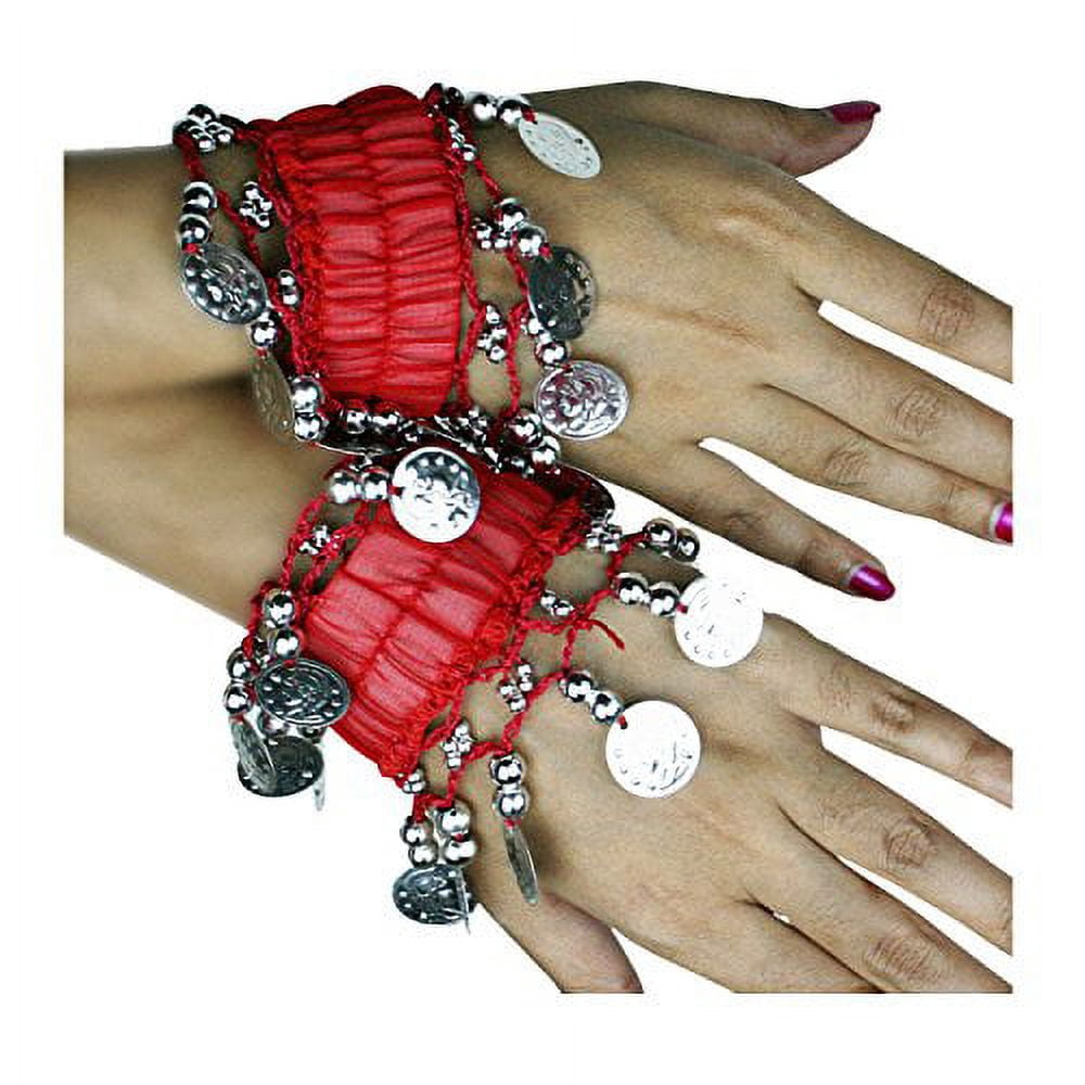 Hip Shakers 1 Pair Belly Dance Wrist Band Ankle Cuff Arm Bracelet 18 ...