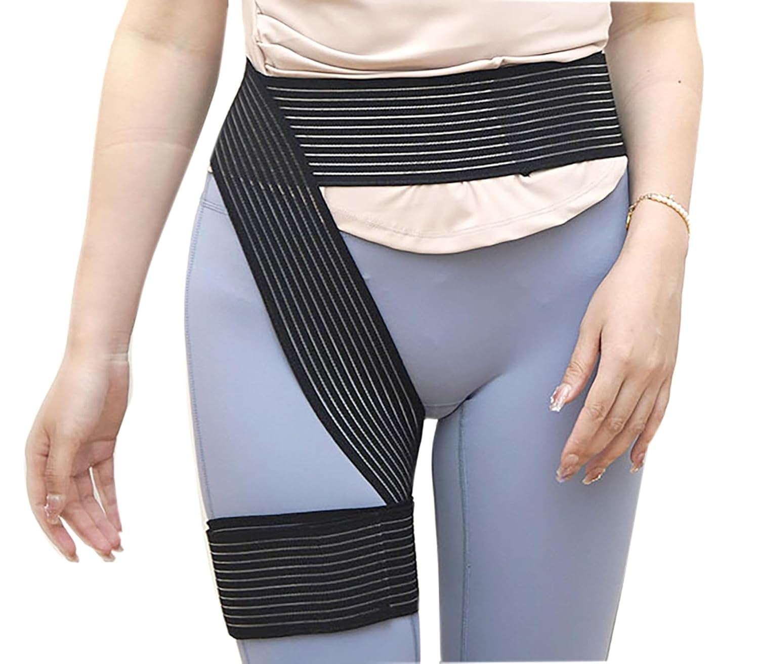 Hip Support Belt, 110 Inch x 3 Inch Black Nylon Adjustable Groin Wrap ...