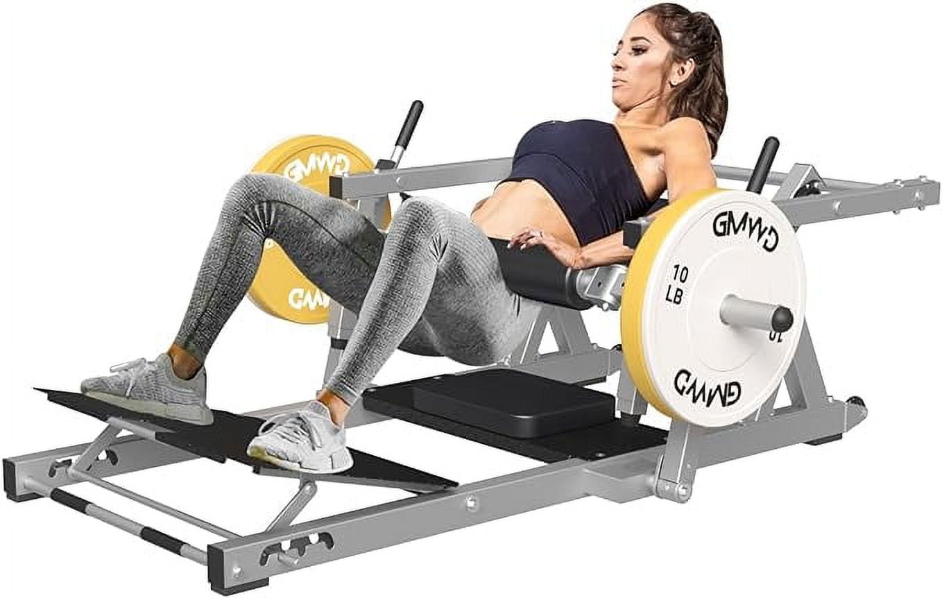 Hip Thrust Machine, 800LBS Plate-Loaded Glute Bridge Machine with ...
