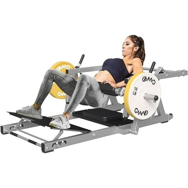 Hip Thrust Machine, 800LBS Plate-Loaded Glute Bridge Machine with ...