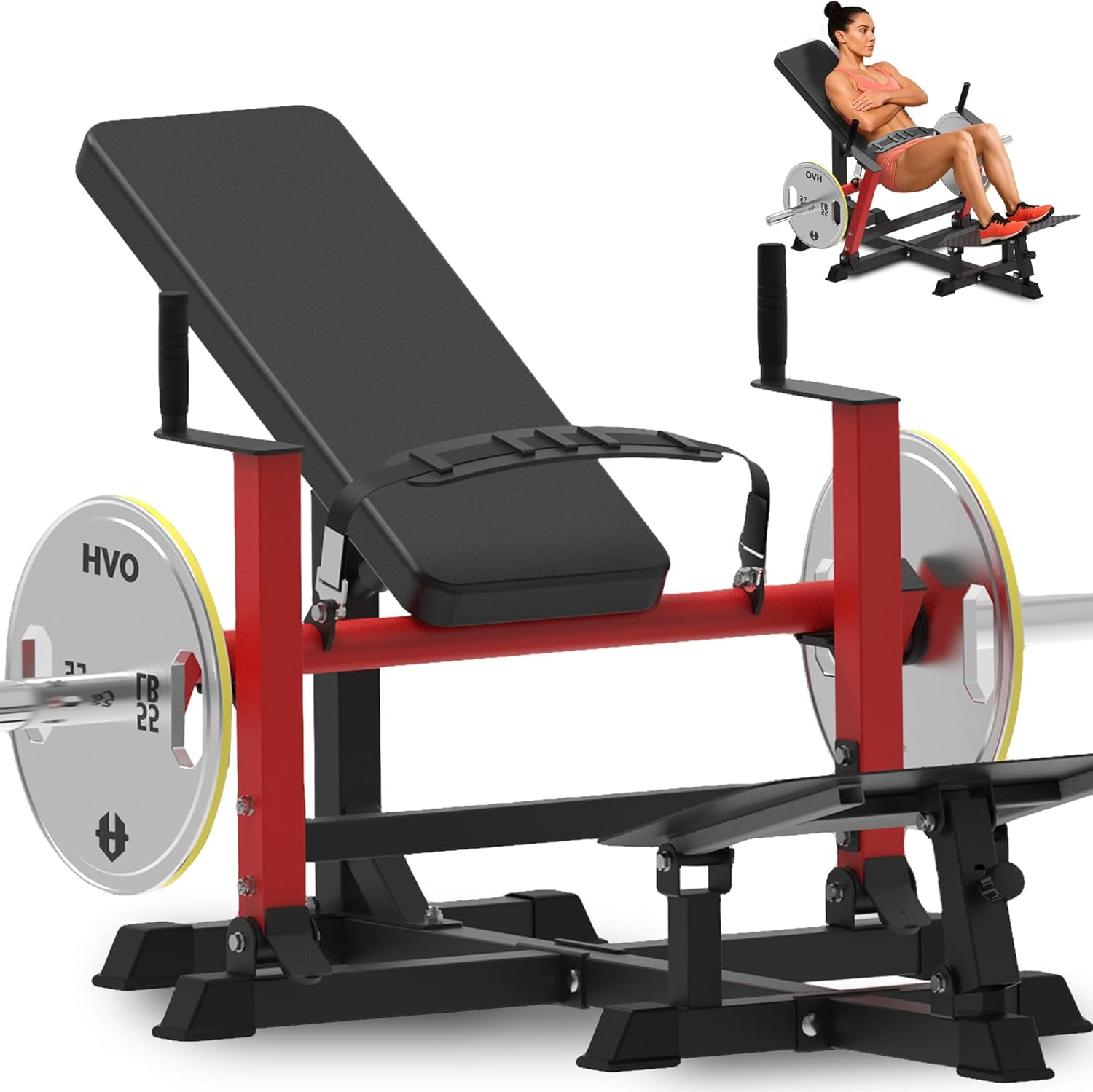 HVO Hip Thrust Machine Glute Bridge: Heavy Duty Butt Muscle Building ...