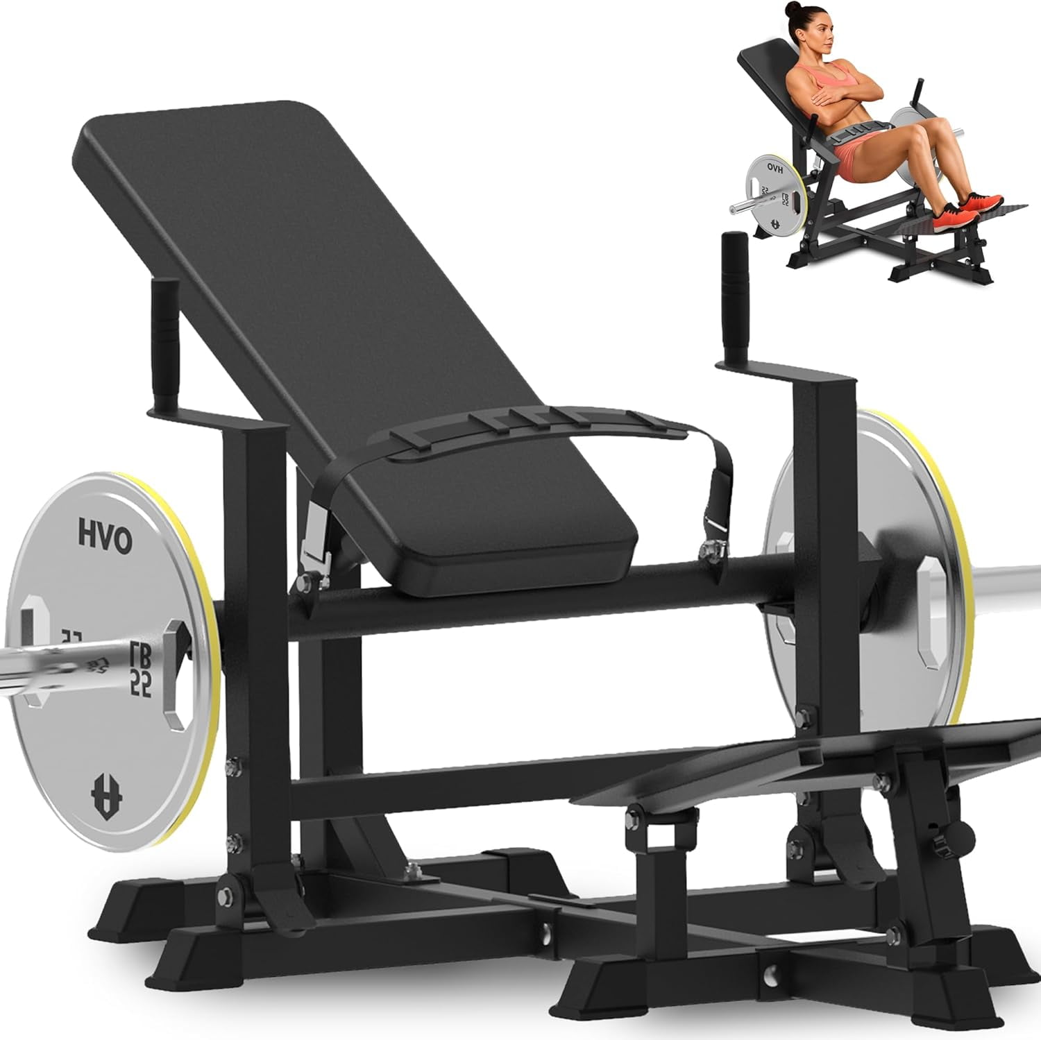 HVO Hip Thrust Machine Glute Bridge: Heavy Duty Butt Muscle Building ...
