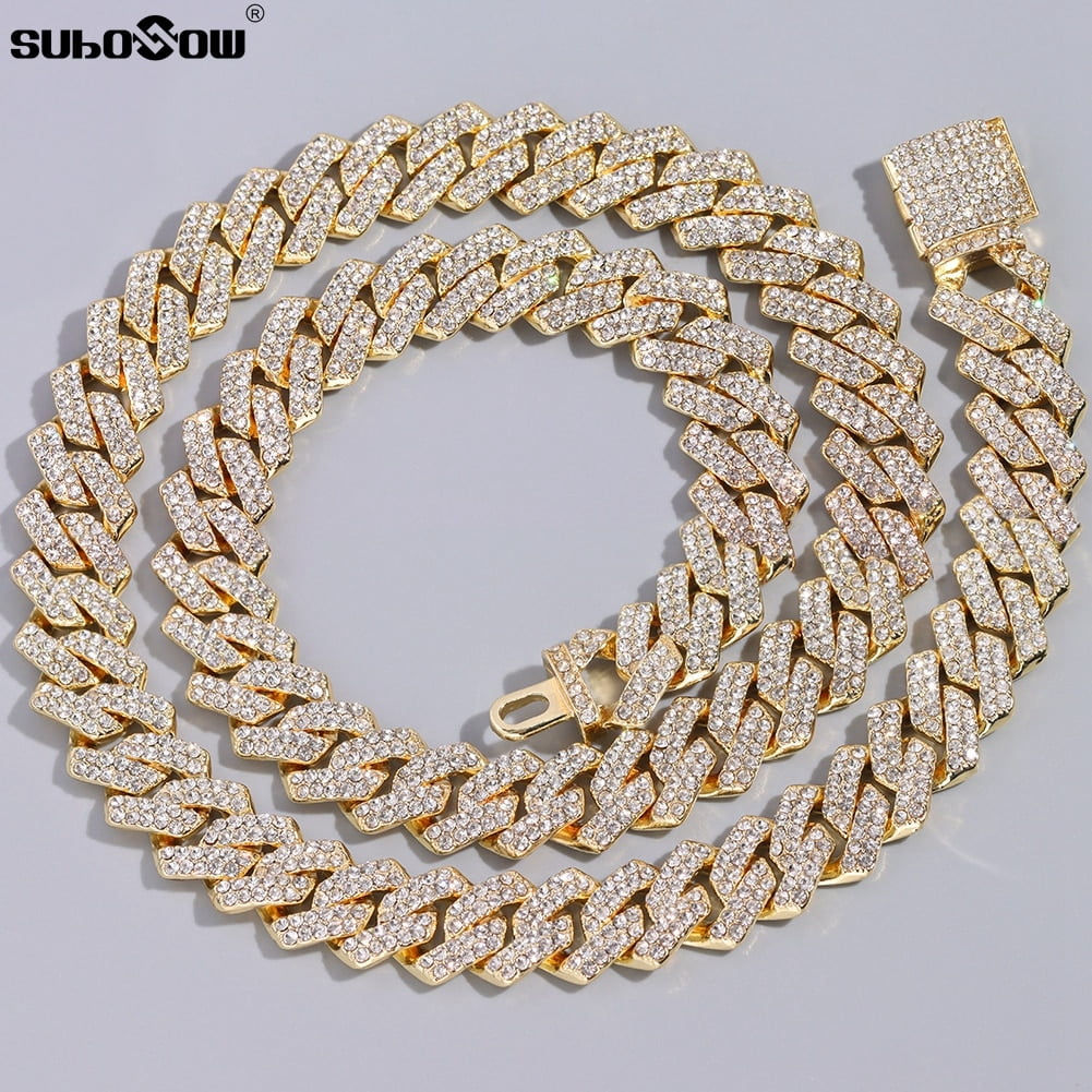 HipHop Men Women 14MM Prong Cuban Link Chain Necklace Bling Iced Out 2 ...