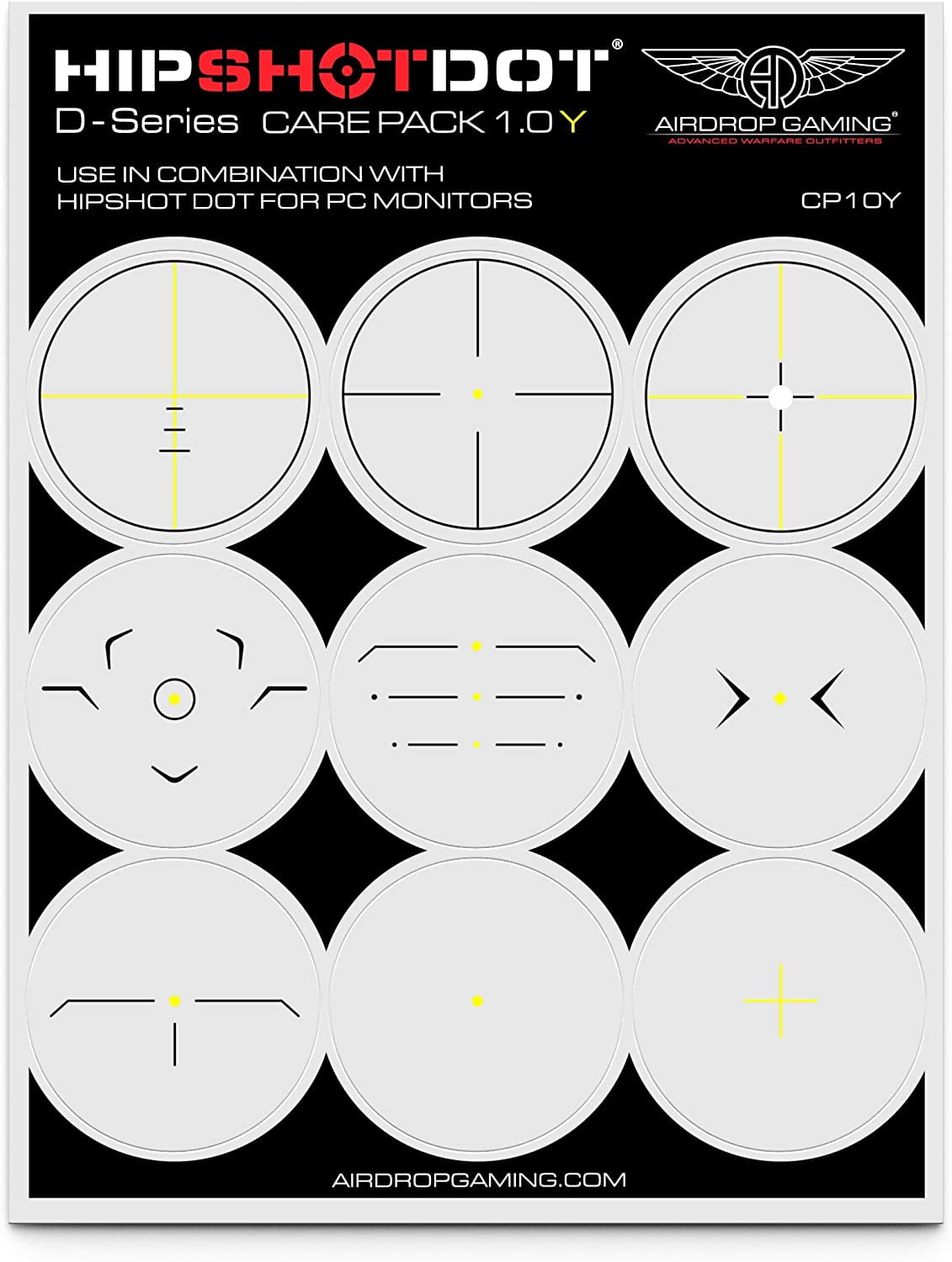 HipShotDot D-Series Care Pack Yellow 1.0 - Reusable Transparent Aim ...
