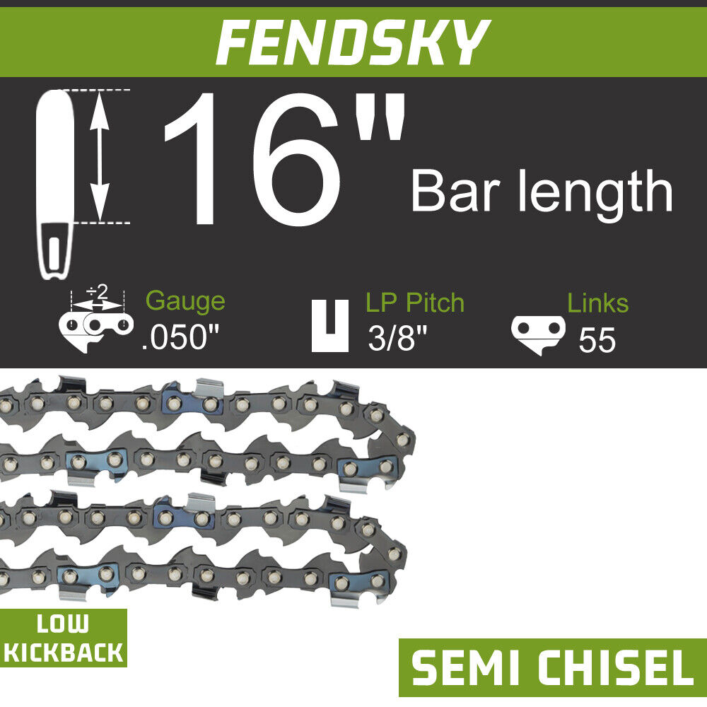 Hipa Chainsaw Chain 3/8-inch Low Profile .050-inch Gauge 55DL for 16 ...