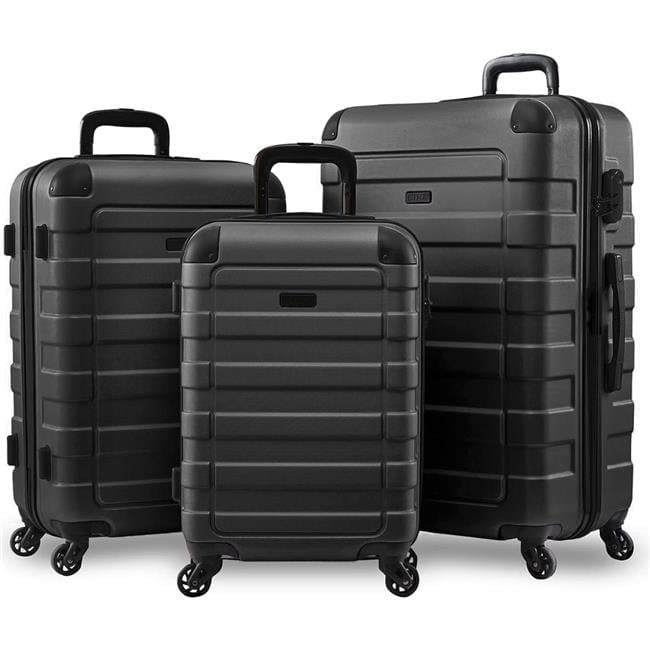 Hipack Hipack Prime Hardside 3-Piece Spinner Luggage Set - Black ...