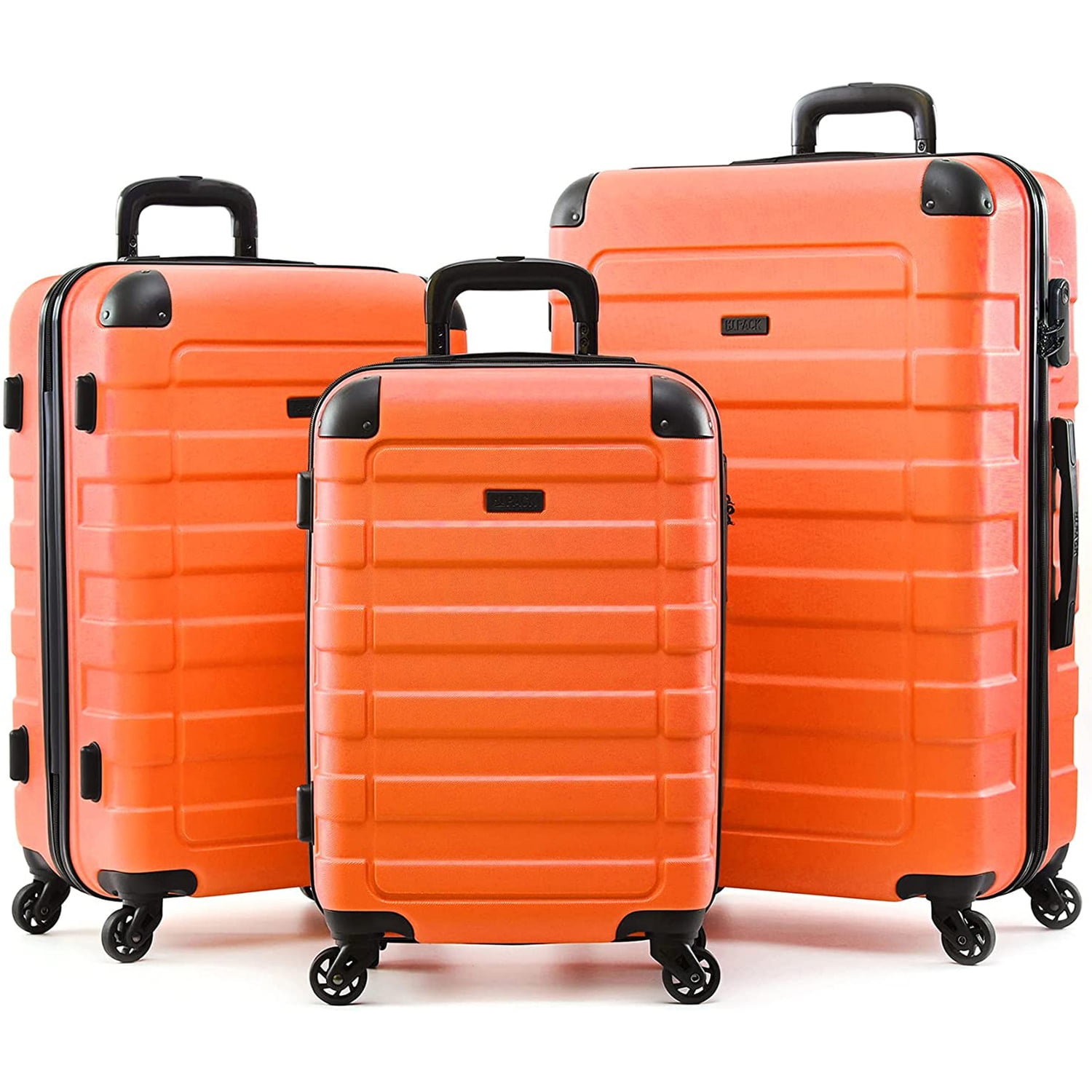 Hipack Prime Hardside 3-Piece Spinner Luggage Set - Orange - Walmart.com