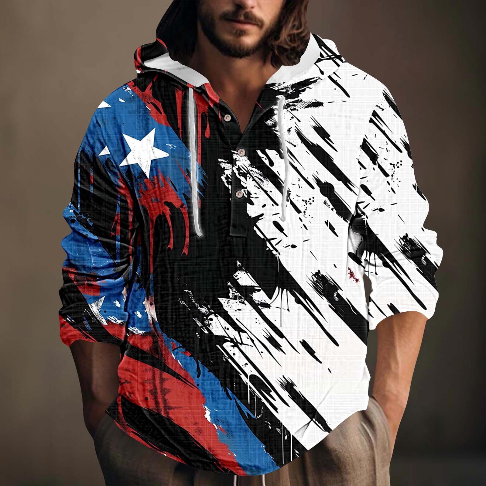 Elvqul Big and Tall Sweatshirts for Men with Pockets Y2K Winter White ...