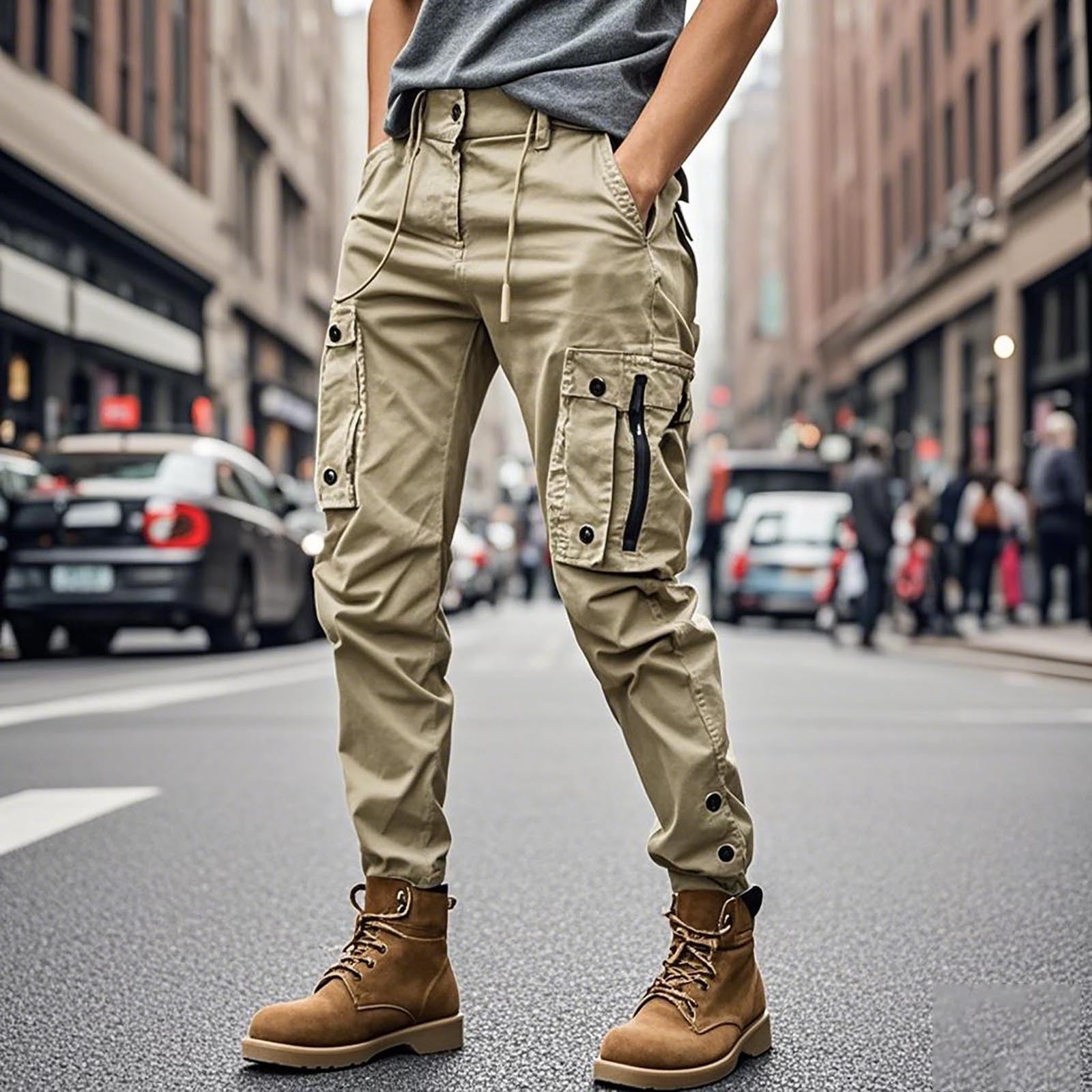 Hipattires Cargo Pants for Men with Pockets Mens Cargo Pants Big and ...