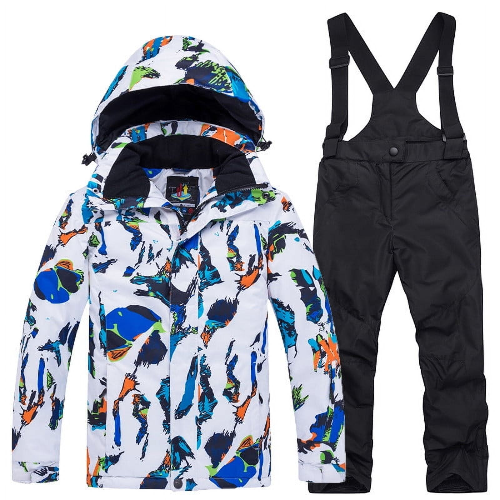 Hipattires Jumpsuit for Kids Boy Waterproof Loose Snow Pants Thick ...