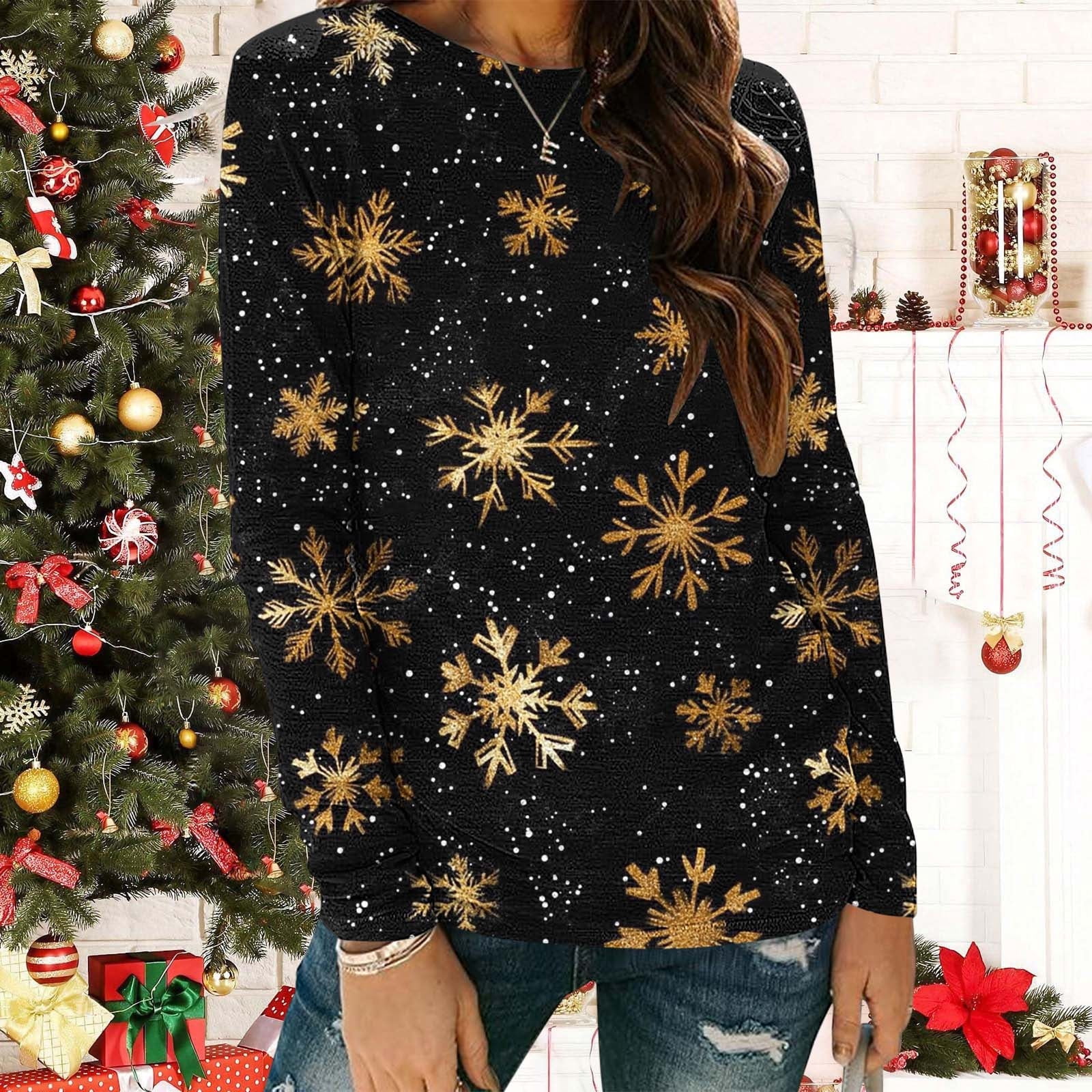 Hipattires Merry Christmas! Womens Tops Christmas Long Sleeve Pullover ...
