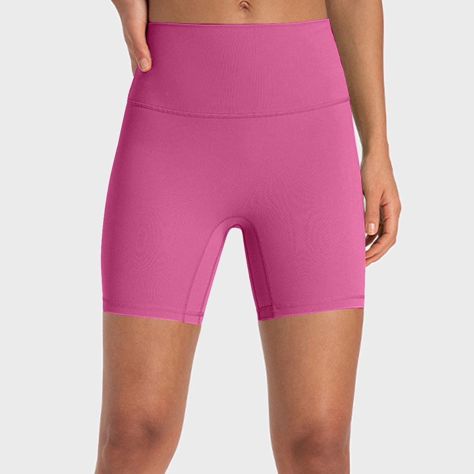 Hipattires Plain Shorts for Women Hot Pink Workout Athletic Pull on ...