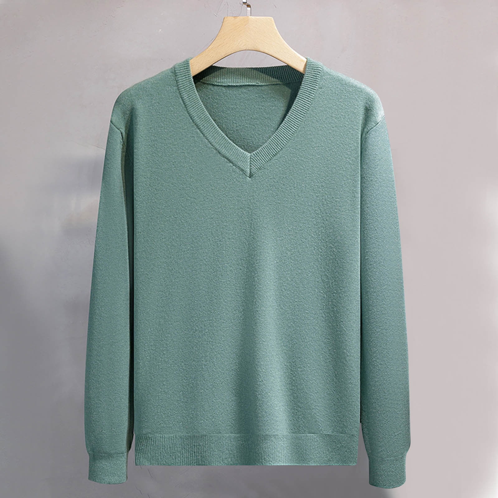 Elvqul Pullover Sweater for Men Big and Tall Plain V Neck Lightweight ...