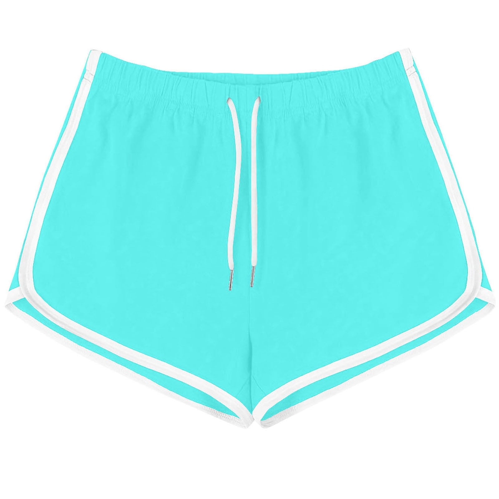 Elvqul Sports Shorts for Women Gym Yoga Pull on Sky Blue Womens Shorts ...