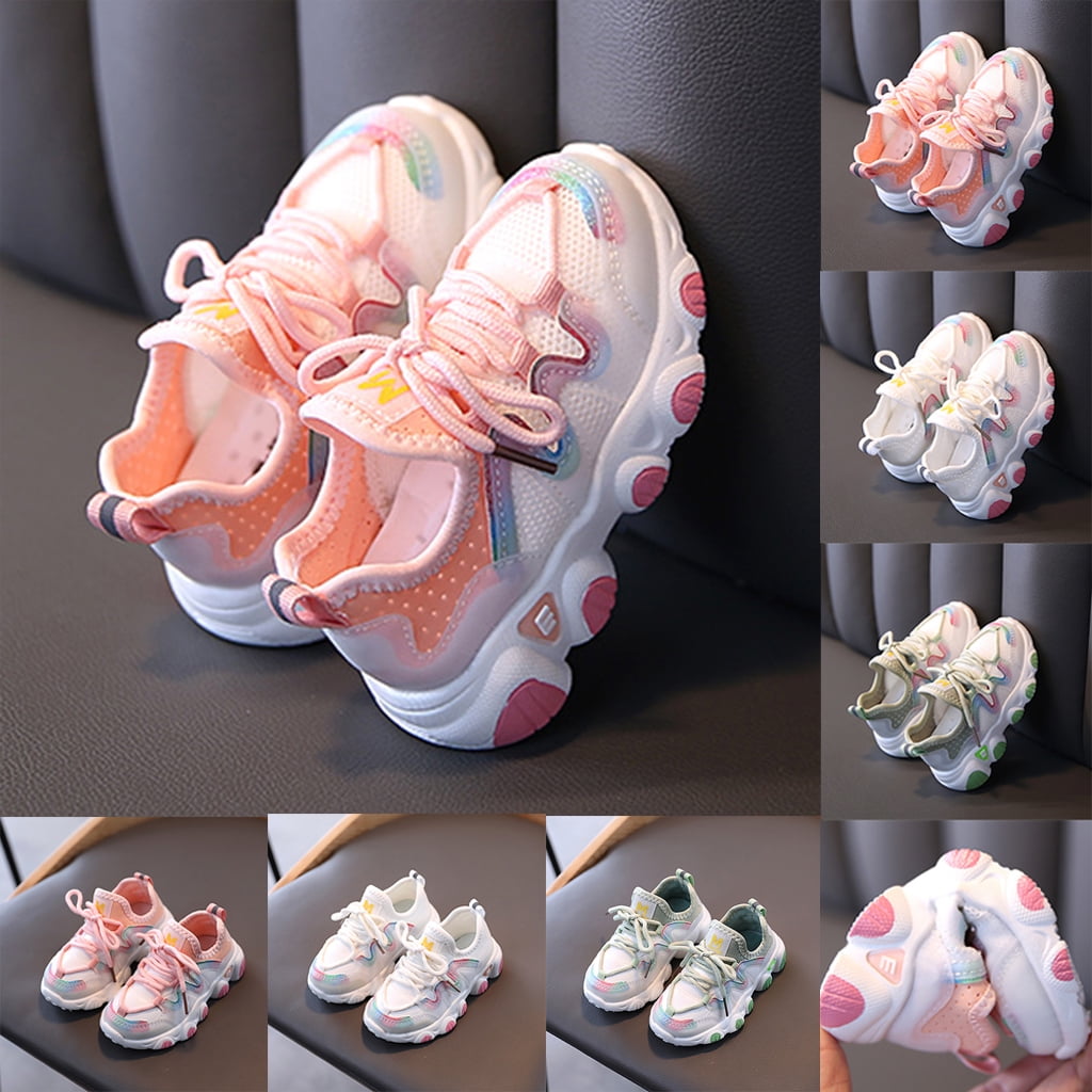 Hipattires Toddler Girls Shoes Fashion Breathable Sneakers Pink Shoes ...