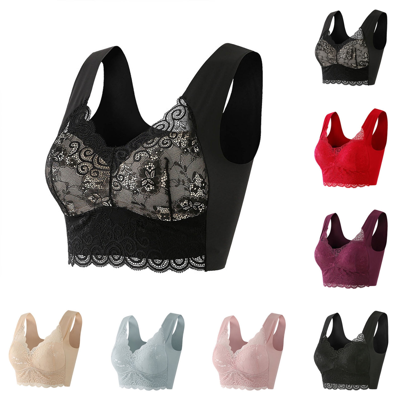 Hipattires Womens Comfort Bras Plus Size Push up Elastic Bra Women ...