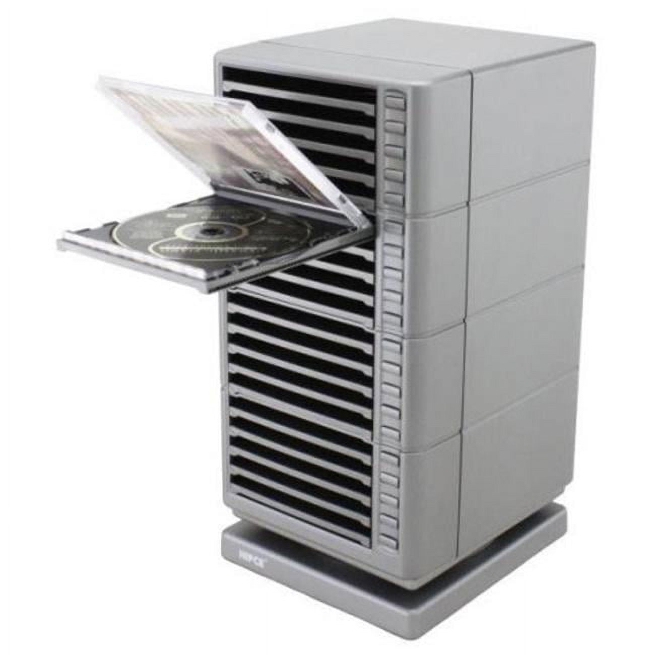 Hipce CDRT-20 DS One Touch Swivel CD Rack, Dark Silver - 20 Capacity ...
