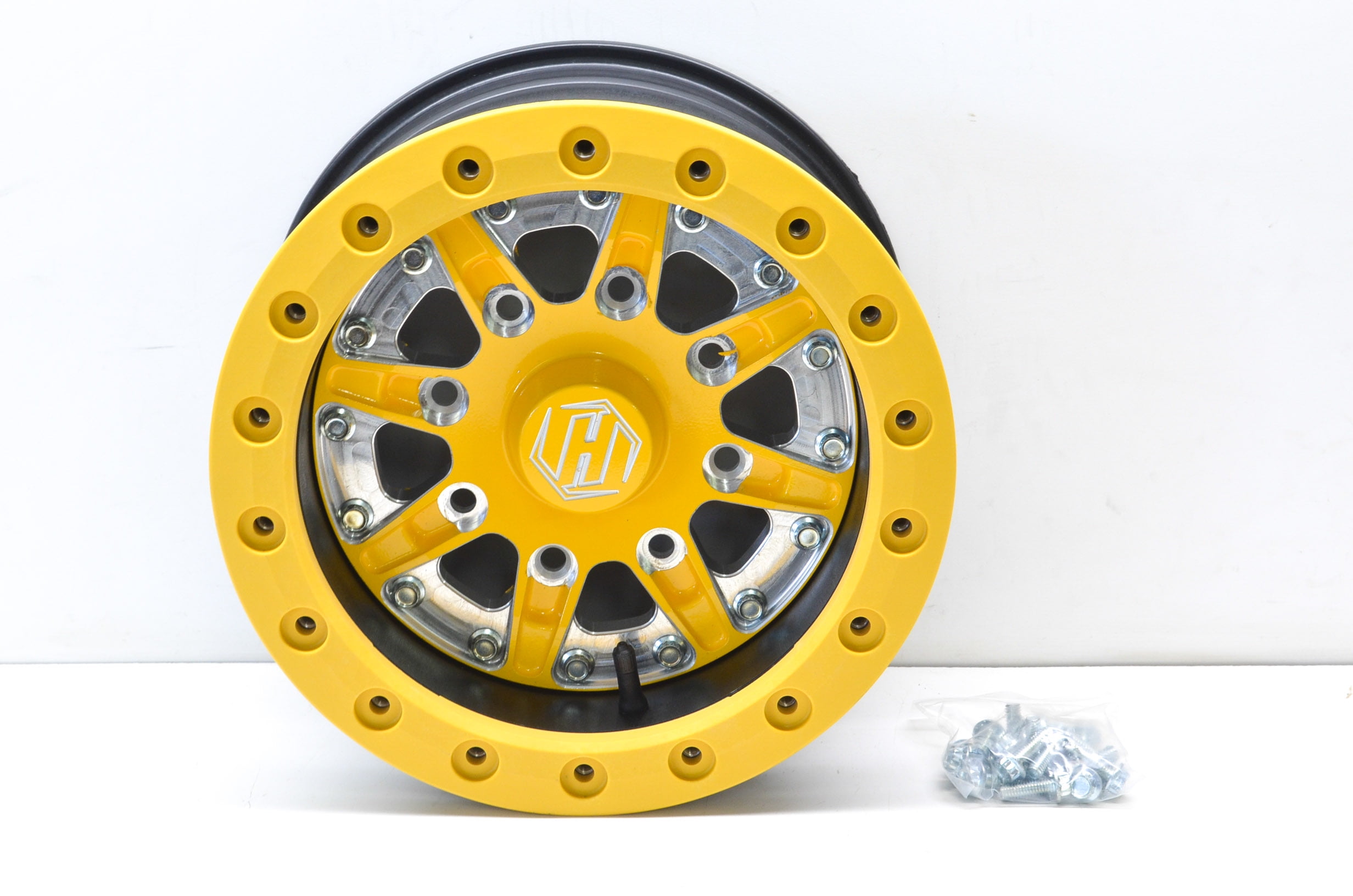 Hiper 1270-KYL02-43-SBL-YL Yellow Sidewinder Wheel Rim 12X7 4+3 4/136 4 ...